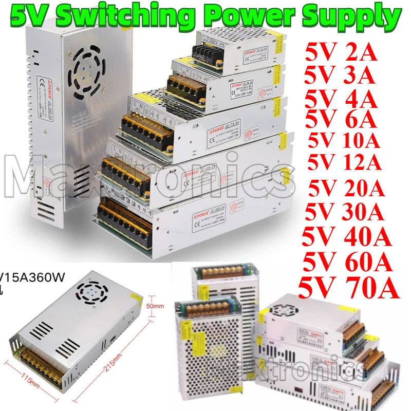 5V LED Driver AC100-240V to DC 5V 1A 2A 3A 5A 10A 15A 20A 30A 40A 50A ...