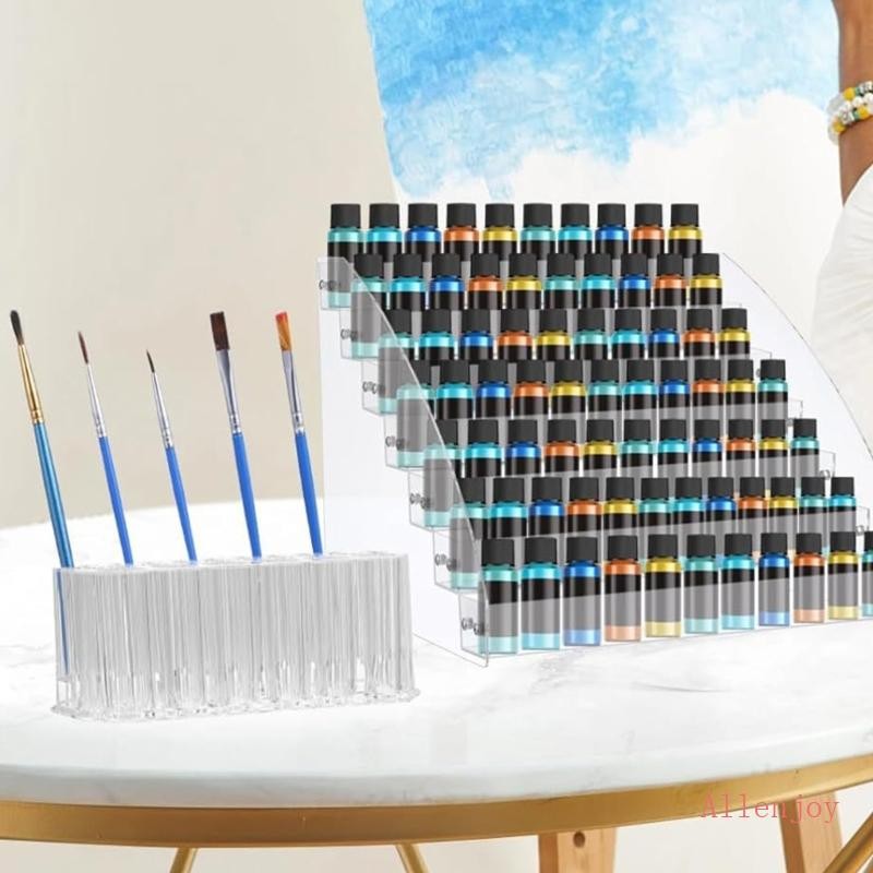 JOY Artist Paint Storage Solution 7 Tier Acrylic Rack and Brush ...