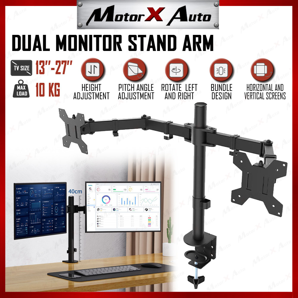 Table Clamping/Mounting 2 in 1 Monitor & Laptop Stand Monitor arm dual ...