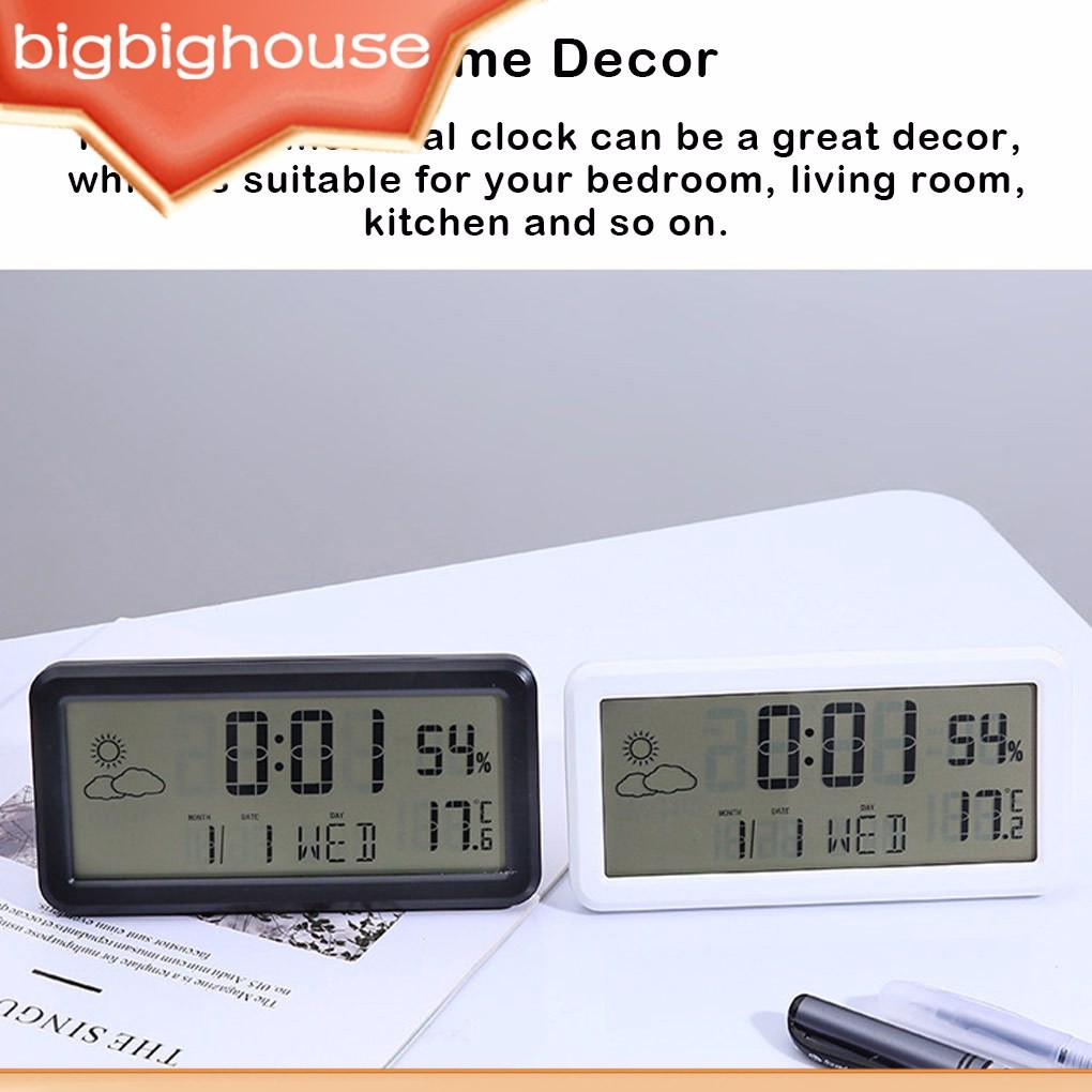 1/2 Clock LCD Thermometer Sensitive Hygrometer Smart Electronic Home ...