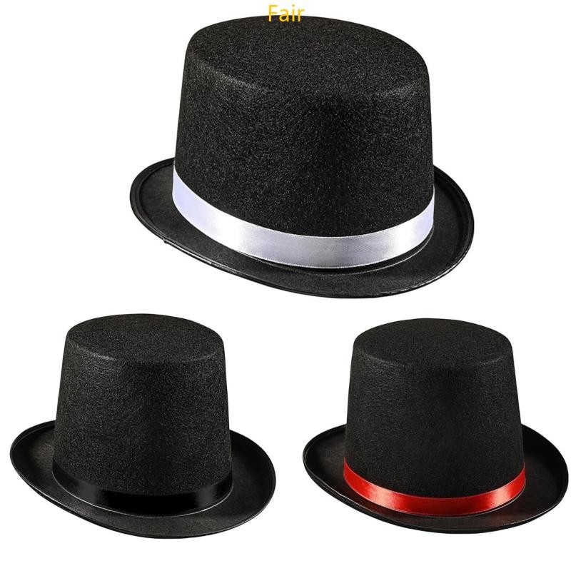 Fair Black Fedora Classical Western Short Brim Hat Victorian Age Play ...