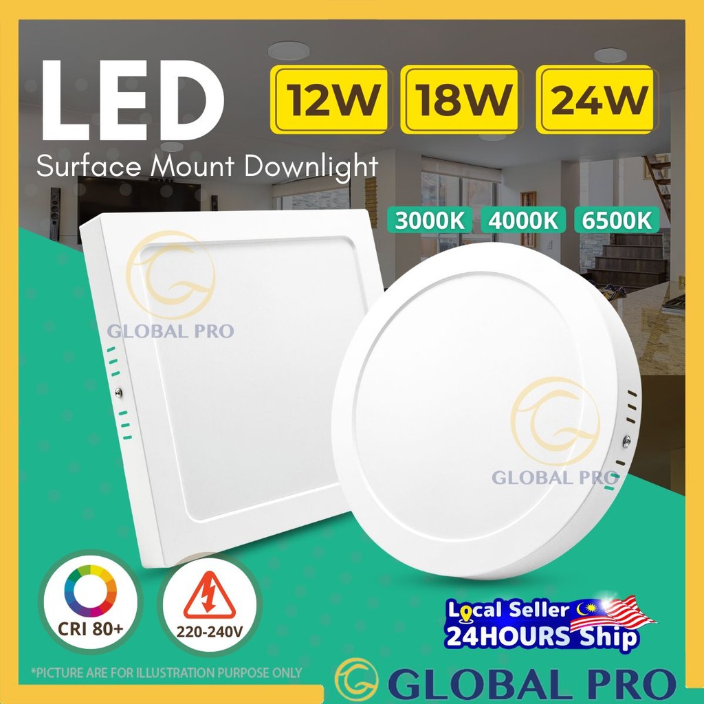 12W / 18W / 20W Surface Downlight Lampu Siling Surface Lighting Lampu Downlight Down Light LED ...