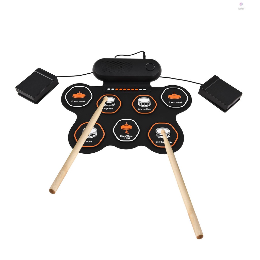 [effectmusic] Electronic Drum Set with 3W Speaker Hand Roll Drum Set 7 ...
