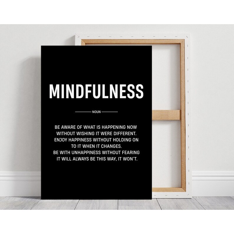 Mindfulness Canvas Inspirational Wall Art For Office Decor Positive ...