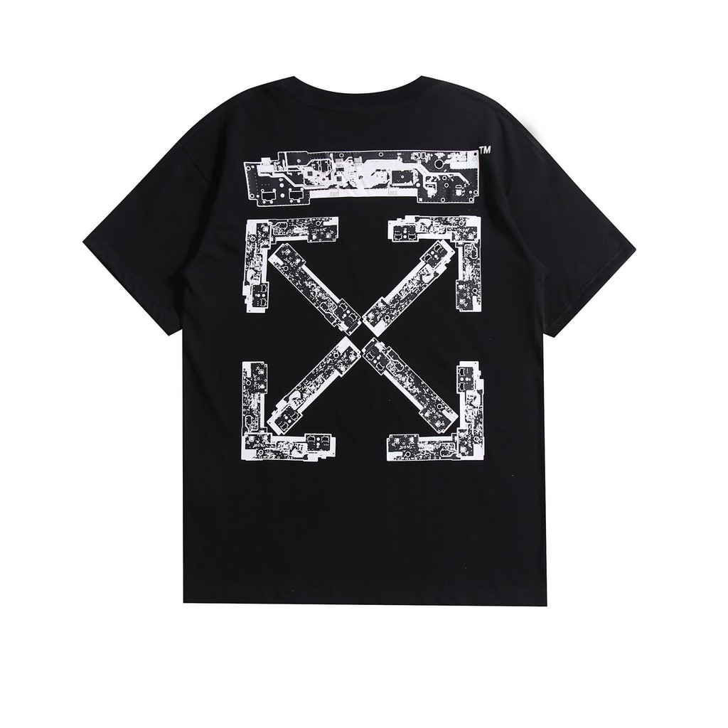 Off White Trendy Brand OFF Short Sleeve OW Mechanical Graffiti Making ...