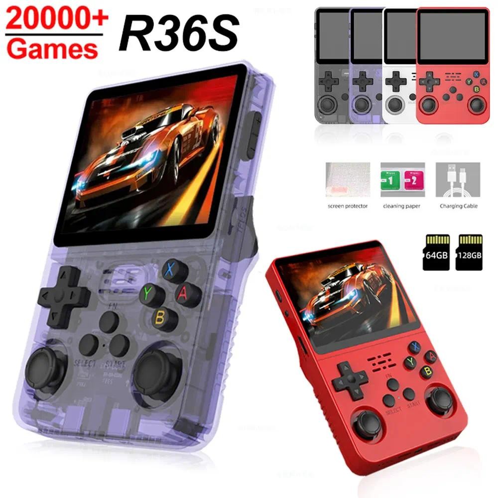Open Source R36S 128G Retro Handheld Game Console Classic Games Linux System 3.5 Inch IPS Screen ...