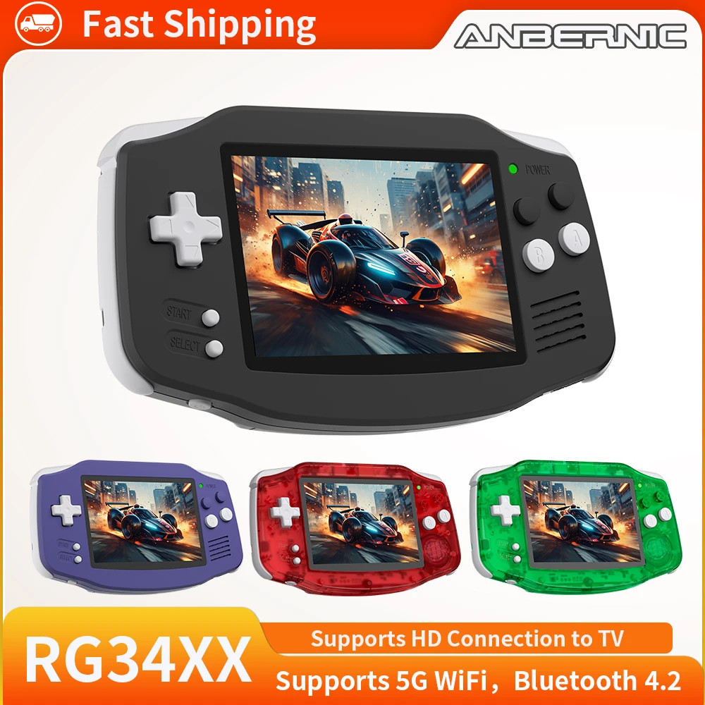 ANBERNIC RG 34XX Handheld Game Console 3.4” IPS 720*480 Screen Linux 64 ...