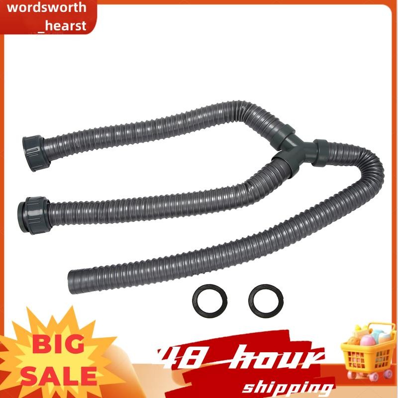 3.3Ft Washing Machine PVC Y Shaped Drain Discharge Hose Washer Pipe ...