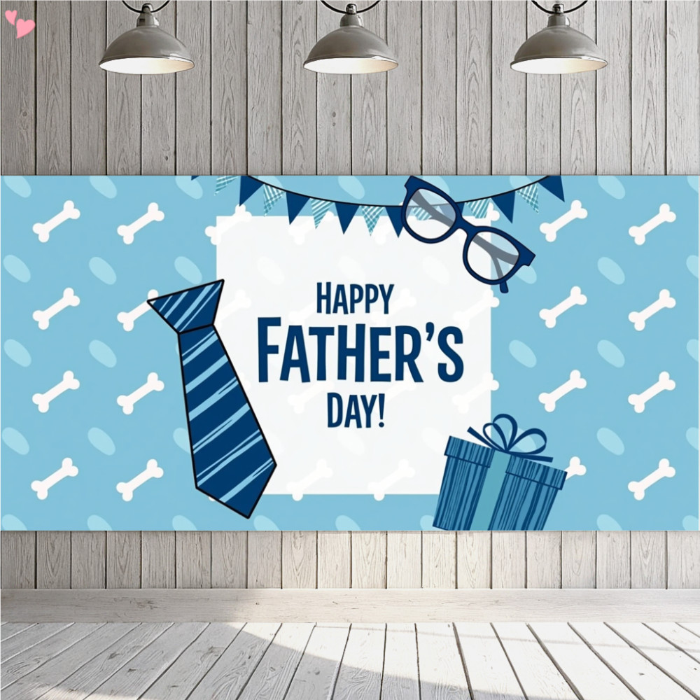 Happy Father's Day Banner Backdrop light Blue Happy Father Day ...