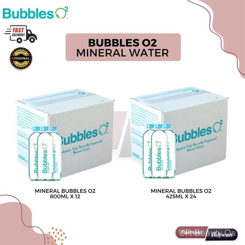 Bubbles o2 Mineral Water 800ml x 20 / Bubbles o2 Mineral Water 425ml x ...