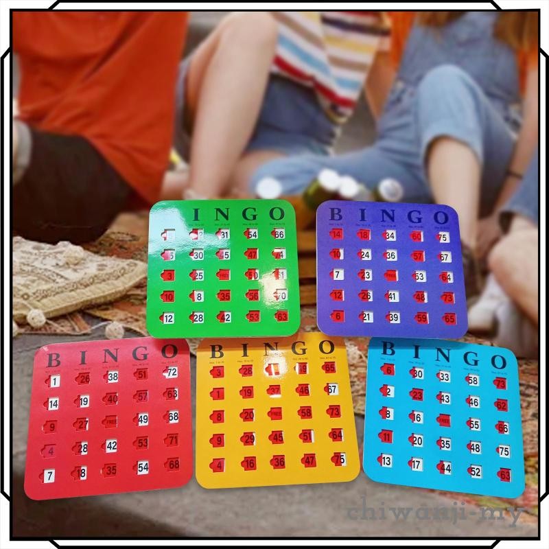 [ChiwanjifcMY] 5x Reusable Large Print Bingo Game Set Fun Sturdy ...