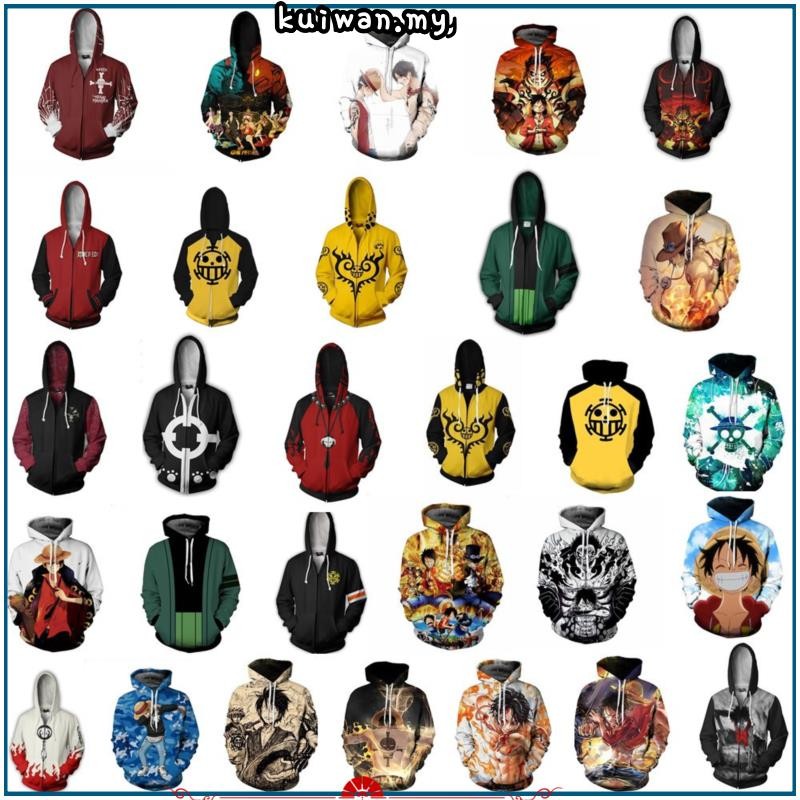 One Piece Hoodie 3D Printed Casual Hooded Sweater Monkey D Luffy Ace ...
