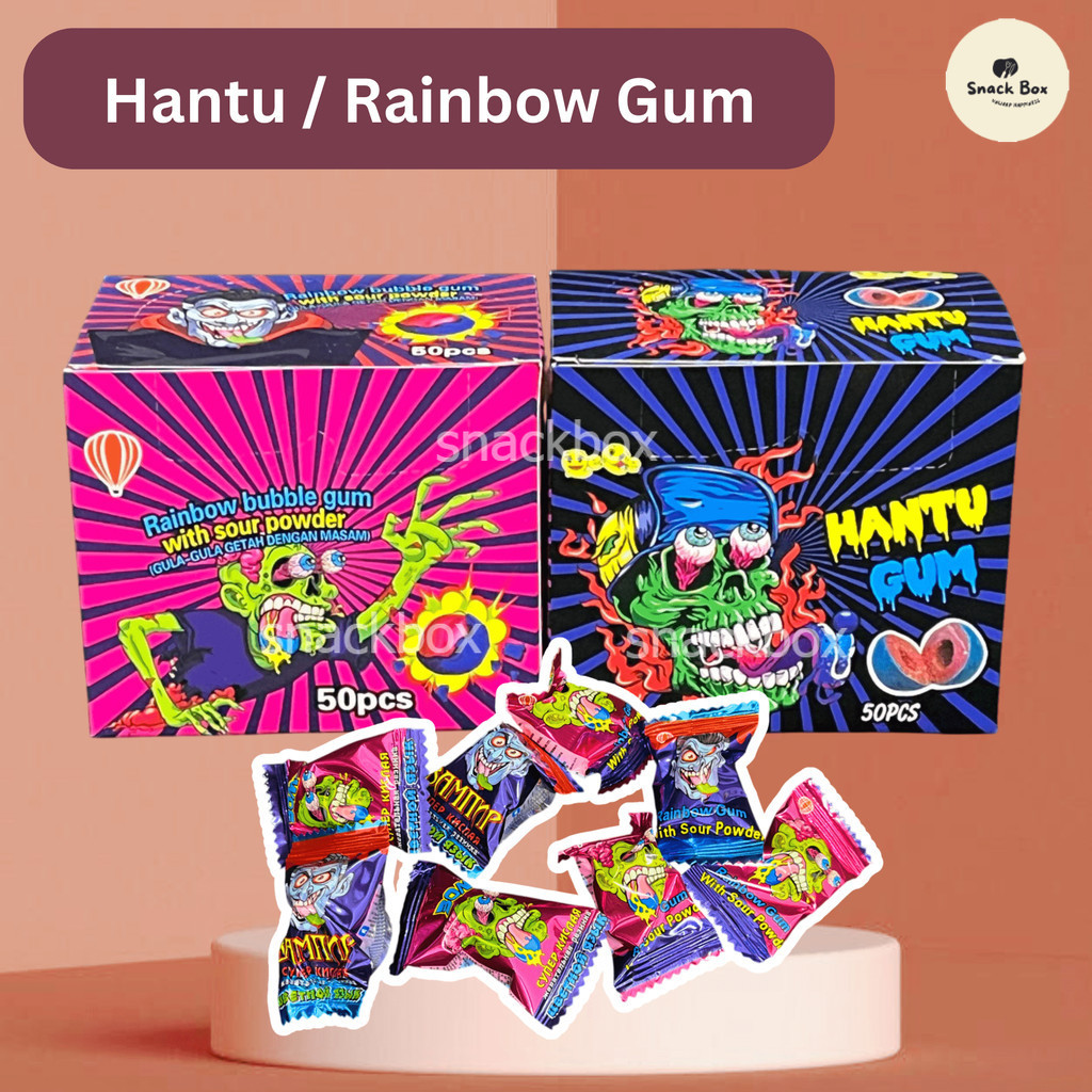 QeQe Hantu Gum Rainbow Bubble Gum Candy Childhood Halloween 25s/50s ...