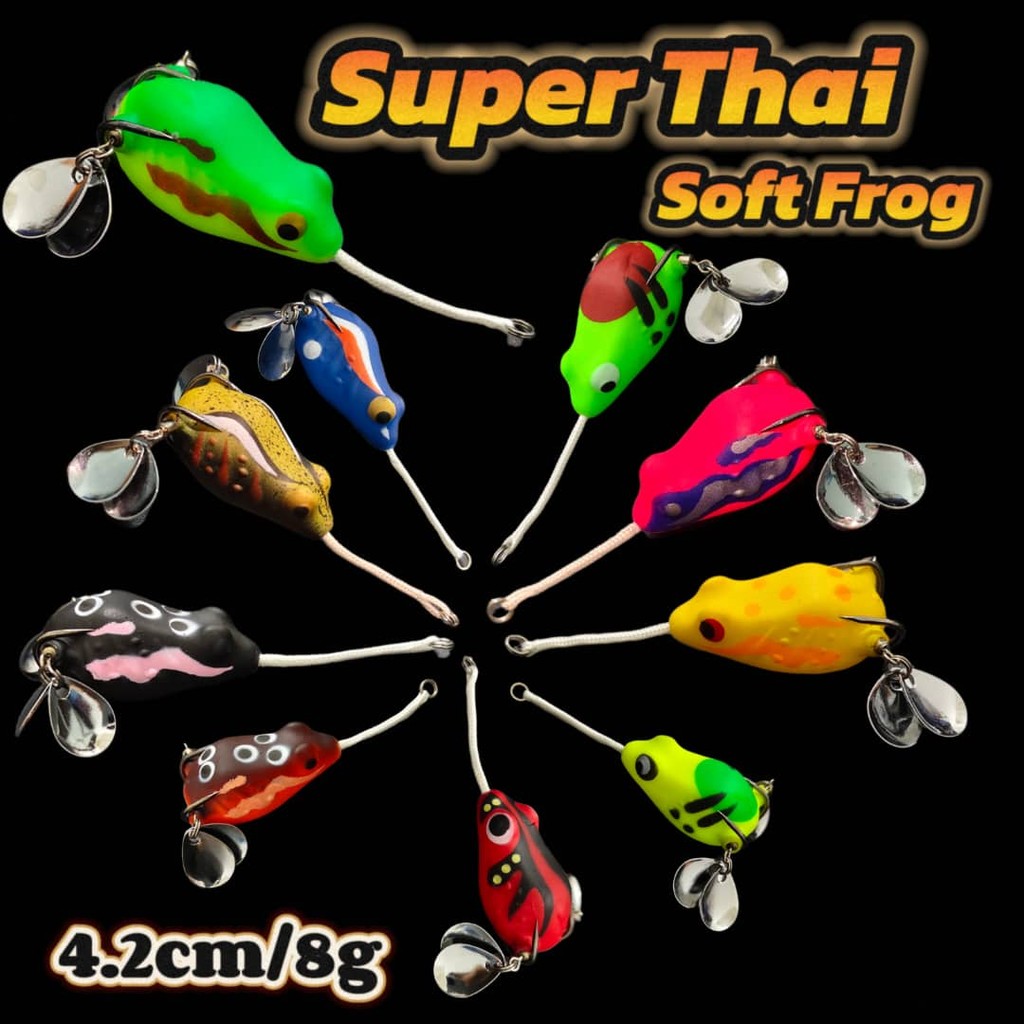 _SignoxTackle_ Super ThaiFrog Soft Frog Double Blades Casting Snakehead ...