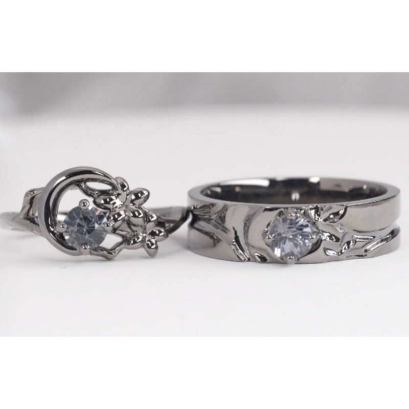 Ninja Black Demon Professional Couple Ring Black Gold Anime Game ...