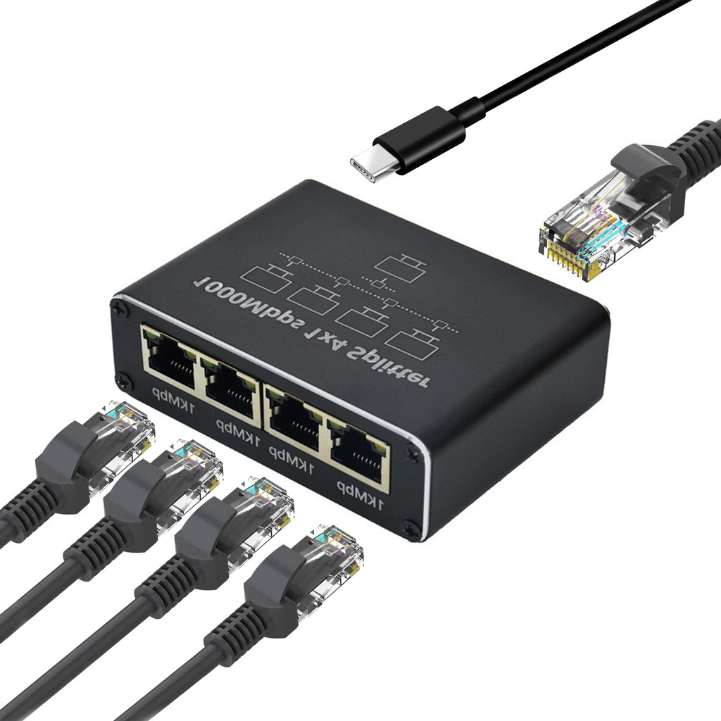 Gigabit Ethernet Splitter 1 to 2/3/4, 1000Mbps RJ45 LAN Internet ...