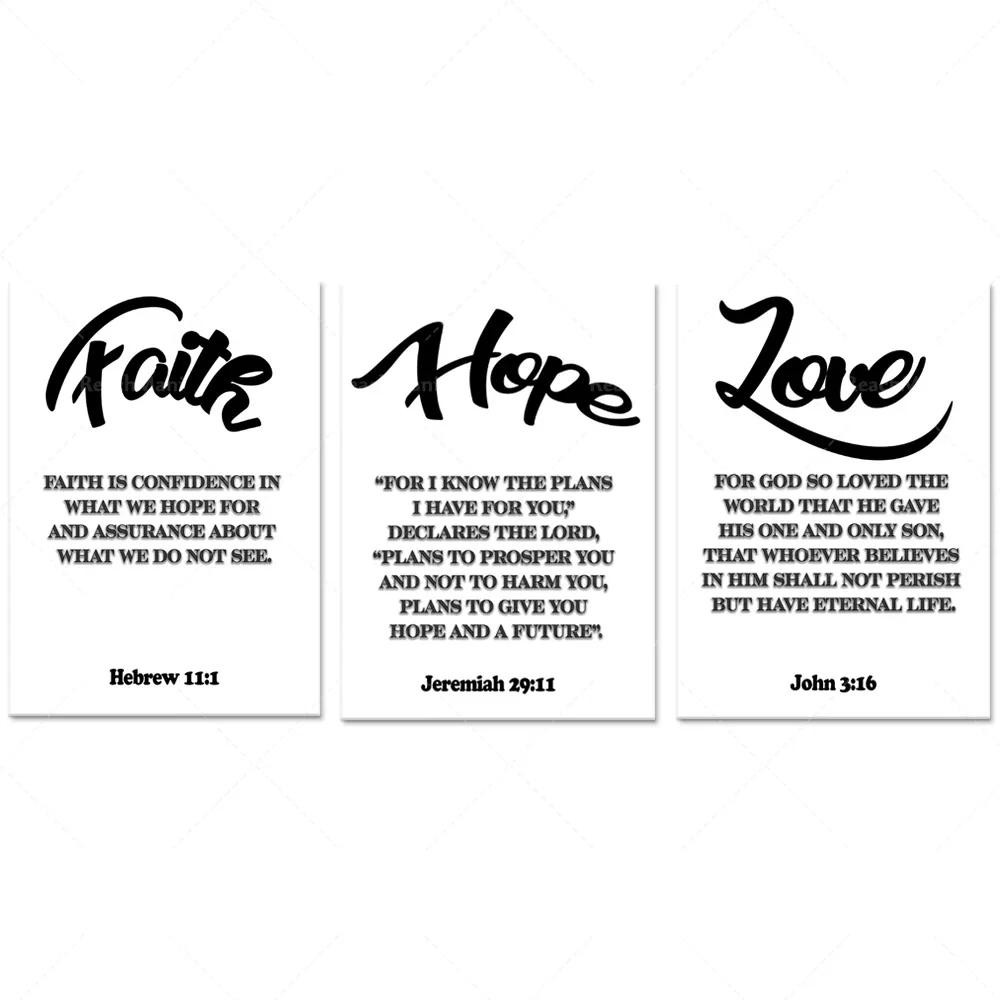 Cetak canvas ayat Alkitab tentang iman, cinta, dan harapan - Hiasan ...