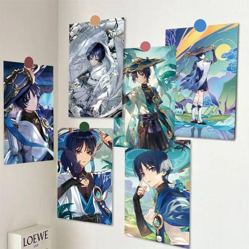 30Pcs/Pack A5 Game Genshin Impact Posters Wanderer Kabukimono Balladeer ...