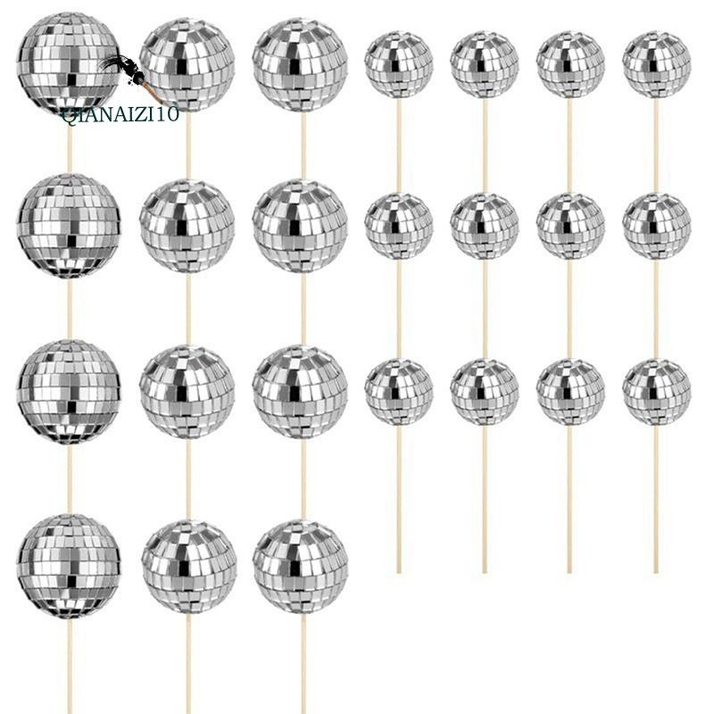 24Pcs Disco Cupcake Toppers Happy Birthday Cake Topper Disco Cake Picks ...