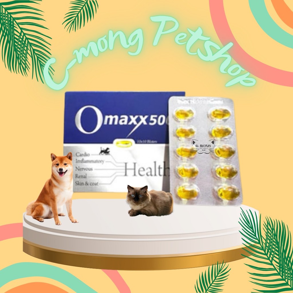 OMAXX 500 Fish Oil (Coatex EFA) Cat Dog Hair Vitamin (1 Blister = 10 ...
