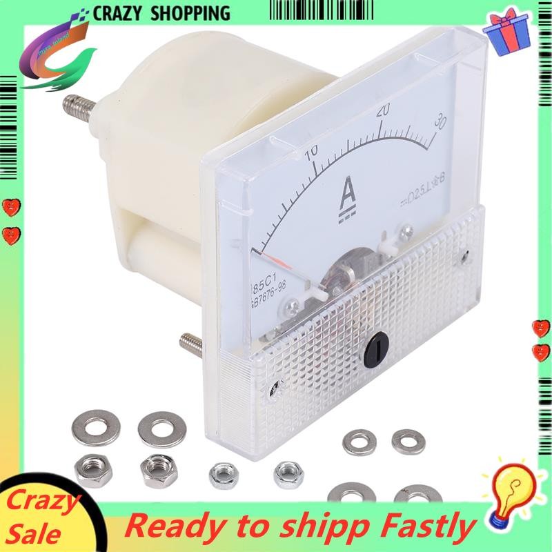 85C1-A Dc Analog Ampere Meter Panel Meter Gauge 30A Amp Gauge Current ...
