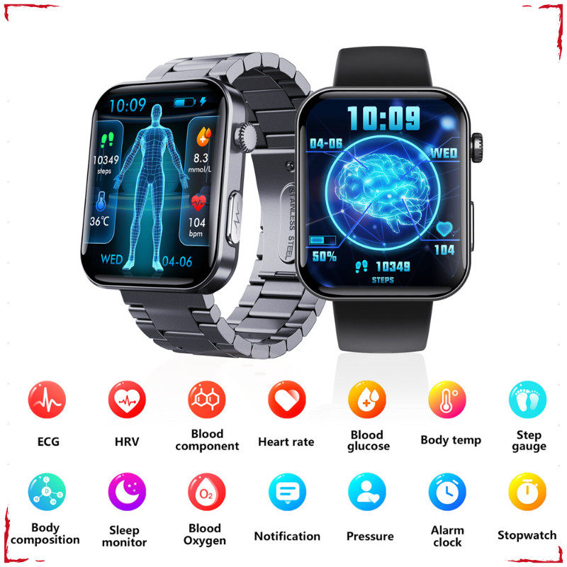 Smart Watch ECG Heart Rate Alarm Fifth Generation Non-Invasive Blood ...