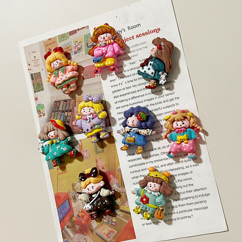 Cute Mini Dopamine Girl Refrigerator Sticker Girl Heart Sticker ...