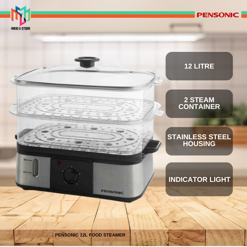 Pensonic PSM-162S Food Steamer 2 Steam Container 12L PSM162S Pengukus ...