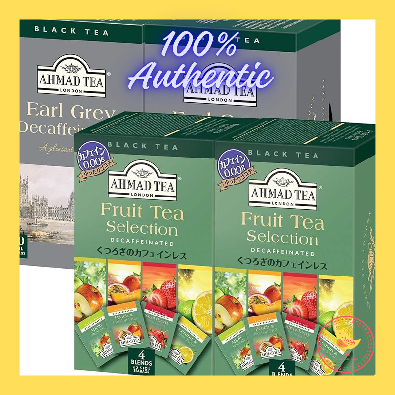 AHMAD TEA Decaf Tea Bag Assortment - 80 Bags (Earl Grey & Fruit ...