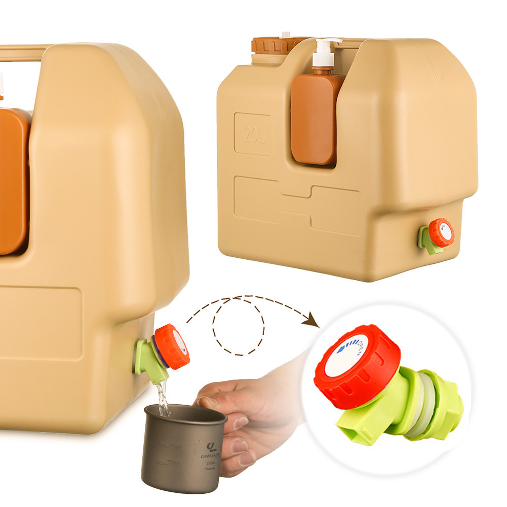 20L Water Container with Spigot and Soap Dispenser Portable Camping ...