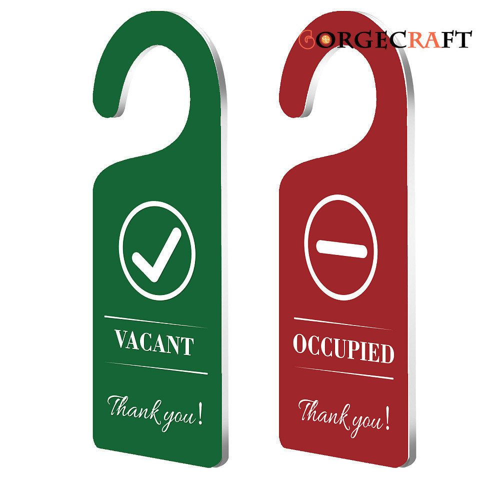 1Set 2Pack Vacant Occupied Door Hanger Sign Engraved Acrylic Door Sign ...