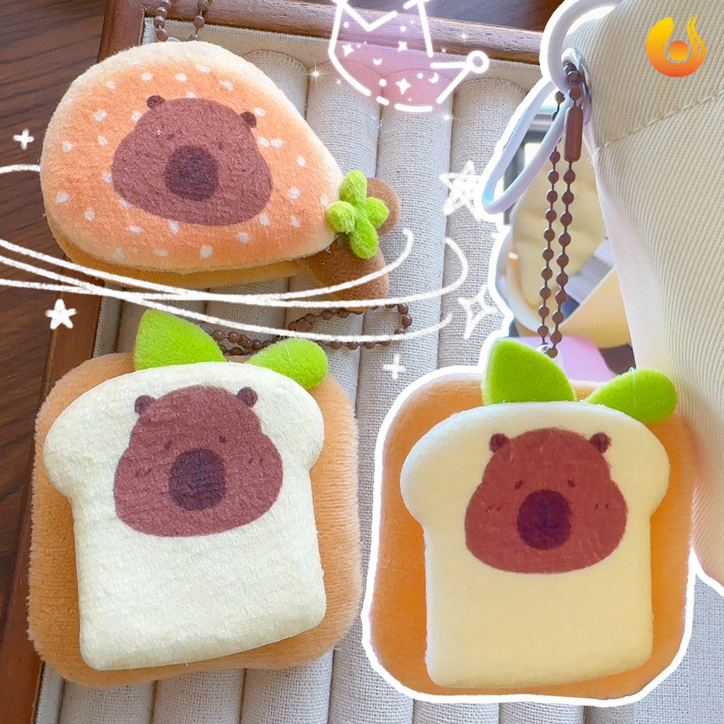 Creative Food Capybara Hanger - Cartoon Plush Capybara Keychain - Fun ...