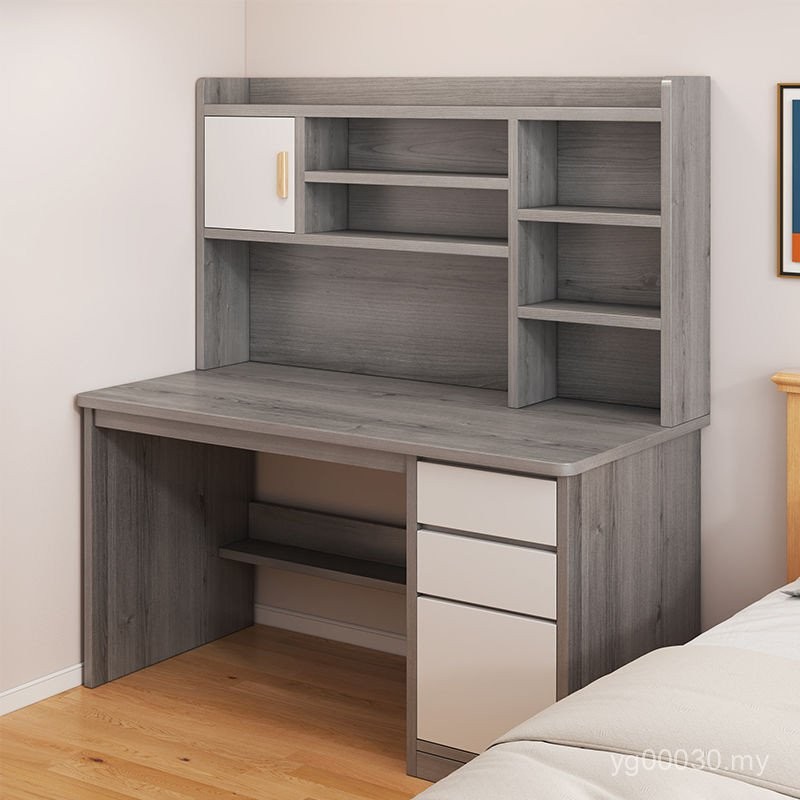 Desktop Combination Table with Bookcase Writing Study Desk Chair ...