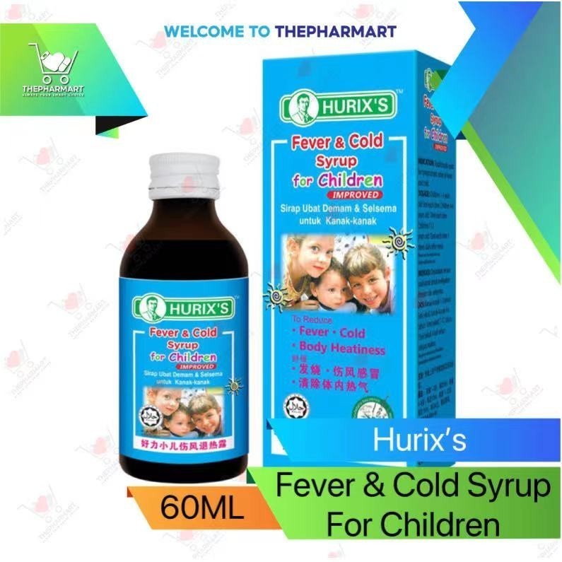Hurix's Sirap Ubat Deman & Selsema Untuk Kanak-kanak (60ml) | Shopee ...