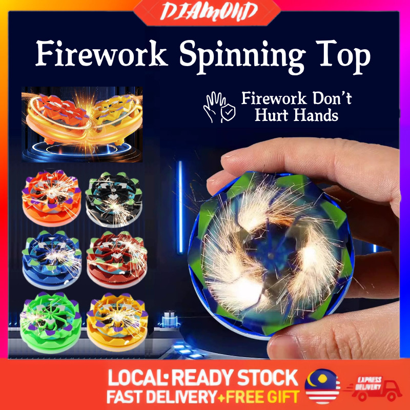 Fireworks Spinning Top Toy Luminous Gyroscope Battle Decompression Toy ...