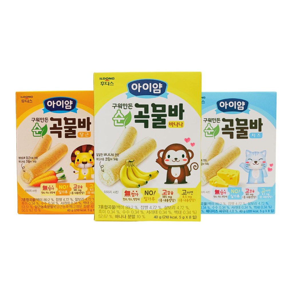 Ildong Foodies Ayiyum Baby Snack Grain Bar Korean Baby Food (12m ...