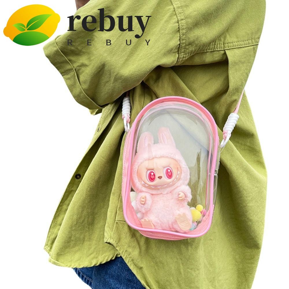 REBUY Labubu Clear Outdoor Doll Bag, Labubu V2 Doll with Keychain ...