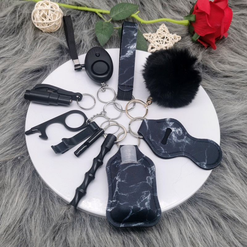 Keychains Kit For Girls With Personal Safety Alarm, Pom And Wirstlet ...