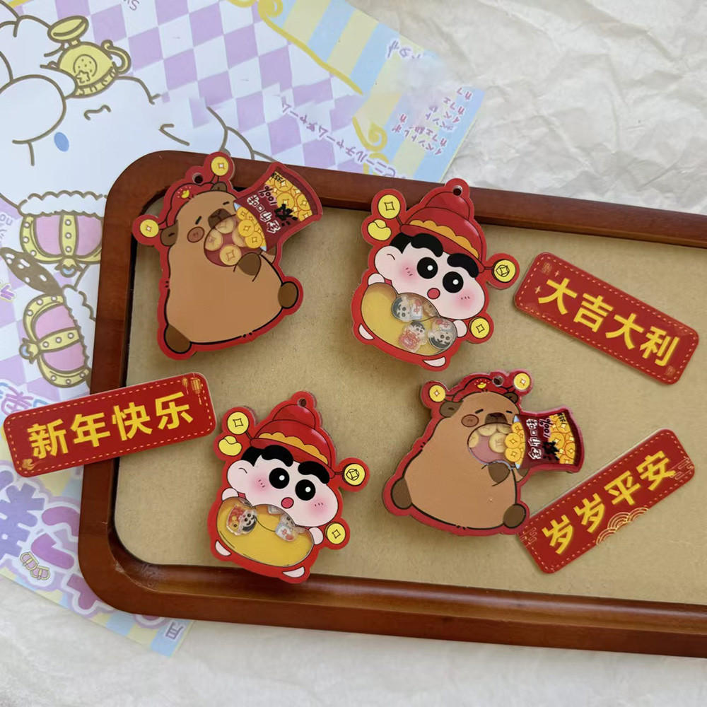 Funny Shaked God of Wealth Crayon Shin-chan Hairpin Cute Capybara ...