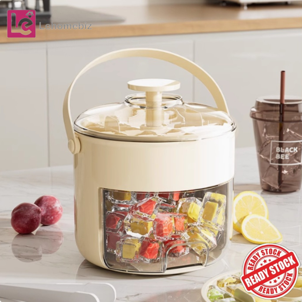 Press Ice Cube Mold – Large Capacity Ice Tray with Storage Box, Acuan ...