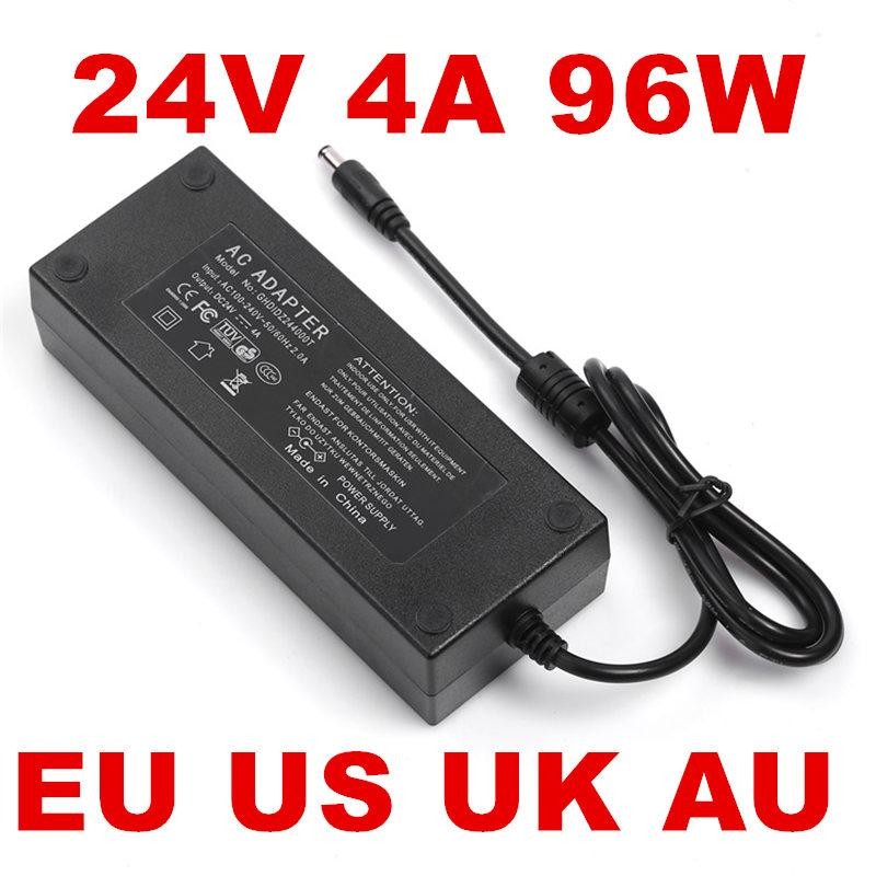 24V 96W Power Adapter 24v 4a 4000mA Adapter 24V 4A AC100-240V to DC US ...