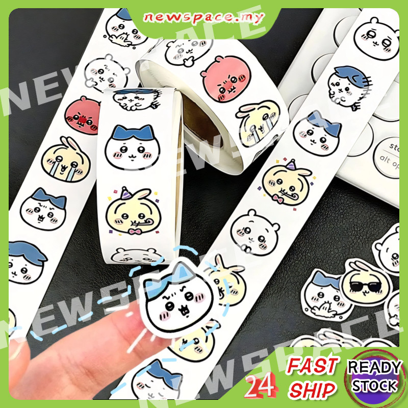 500pcs/Roll Chiikawa Loppy Capybara Kuromi HelloKitty Sealing Sticker ...