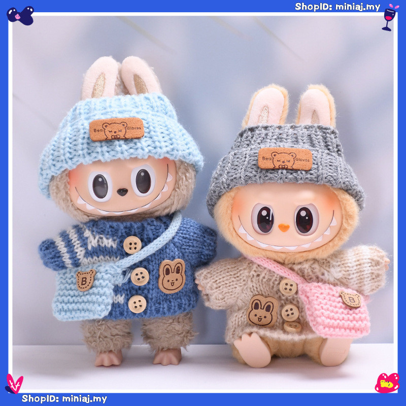 Labubu v2 Clothes, Sweater+Hat+Crossbody Bag, Suitable for labubu v1 ...