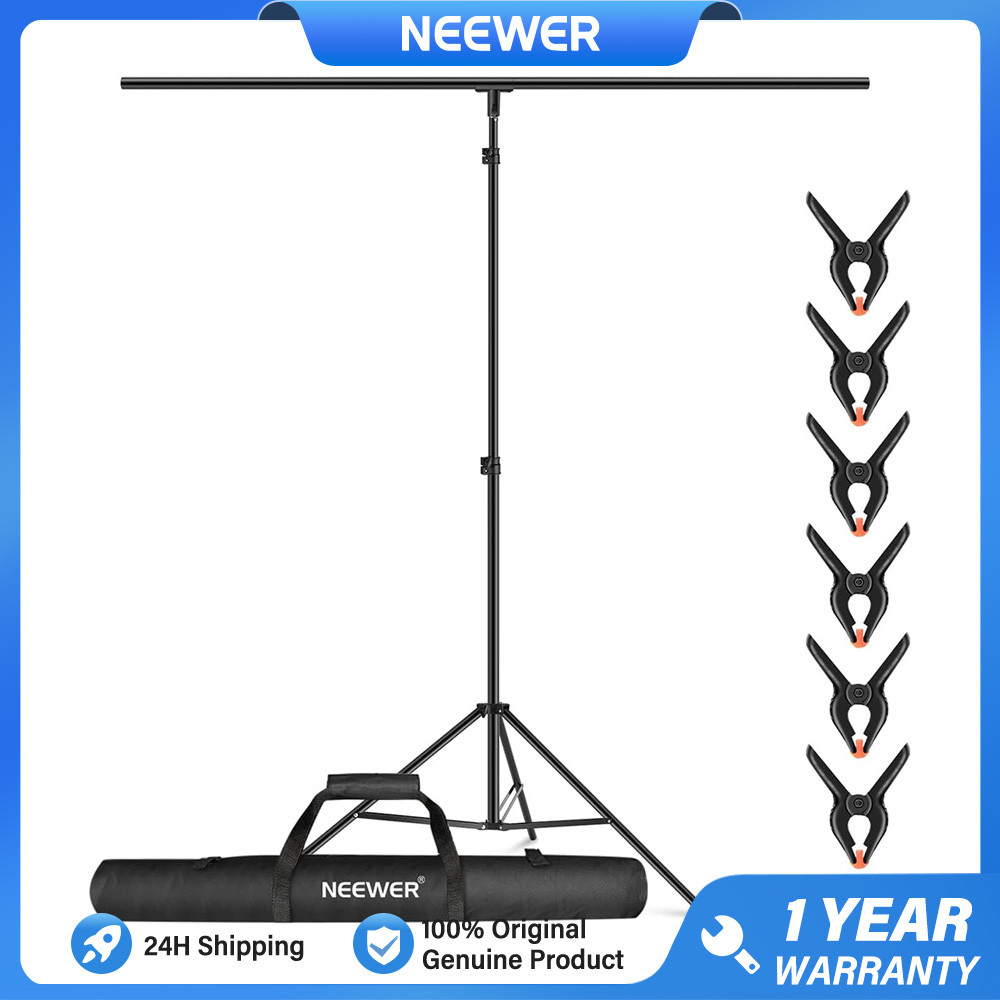 NEEWER NK-ST1526 T-Shaped Background Backdrop Support Stand Kit, 8.5ft ...