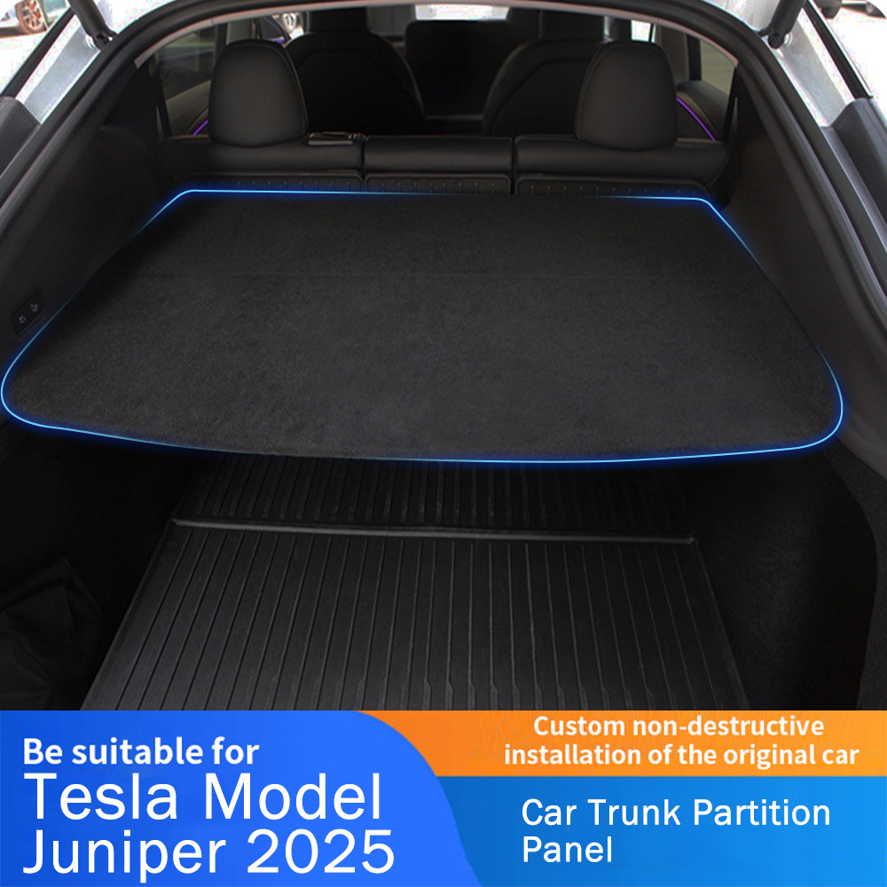 For Tesla Model Y Juniper 2025 Trunk Cargo Cover Curtain Rear Luggage ...