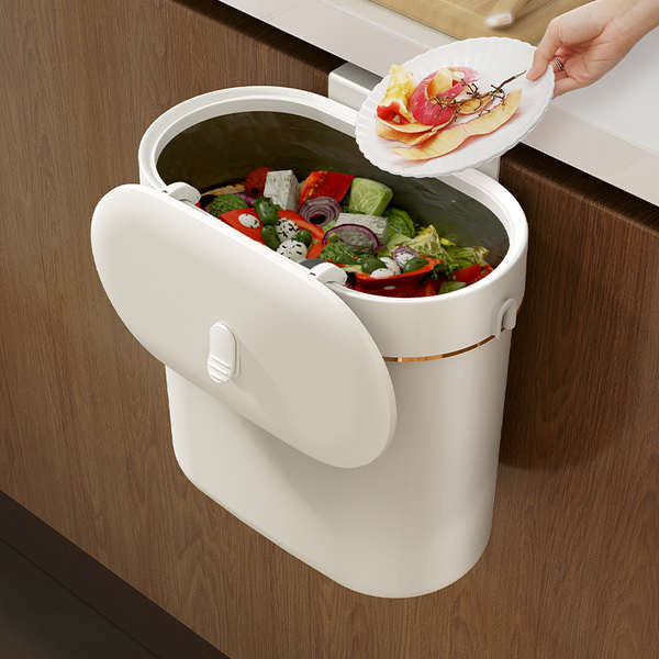 tong sampah bertutup tong sampah Kitchen Trash Can Wall-Mounted ...