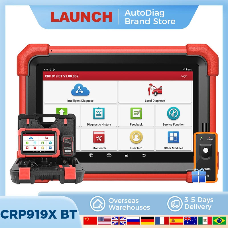 LAUNCH X431 CRP919X BT Wireless Bluetooth Diagnostic Tool OBD2 Car ...