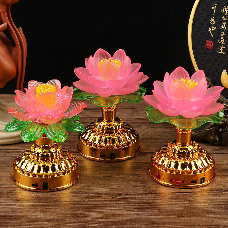Rotating LED Color-changing For Buddha Changming Lotus Light Guanyin ...