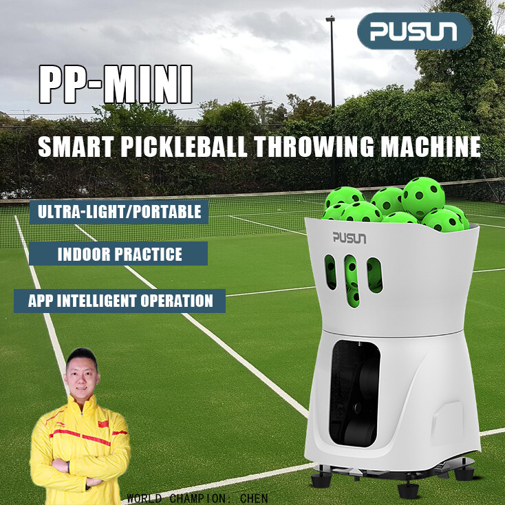 PUSUN PP-MINI PRO lightweight pickleball serving machine with multiple ...