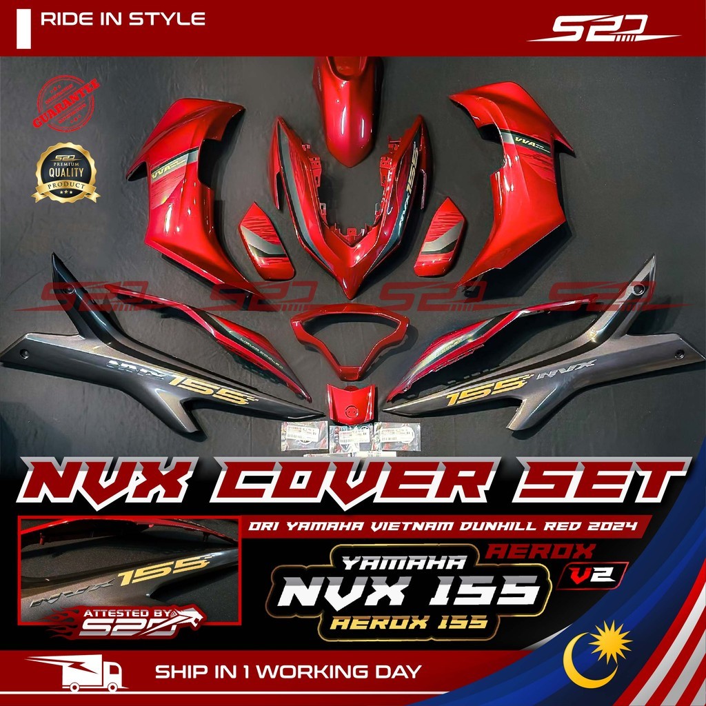 Cover Set Original YAMAHA VIETNAM NVX 155 V2 AEROX Dunhill Red 2024 ...